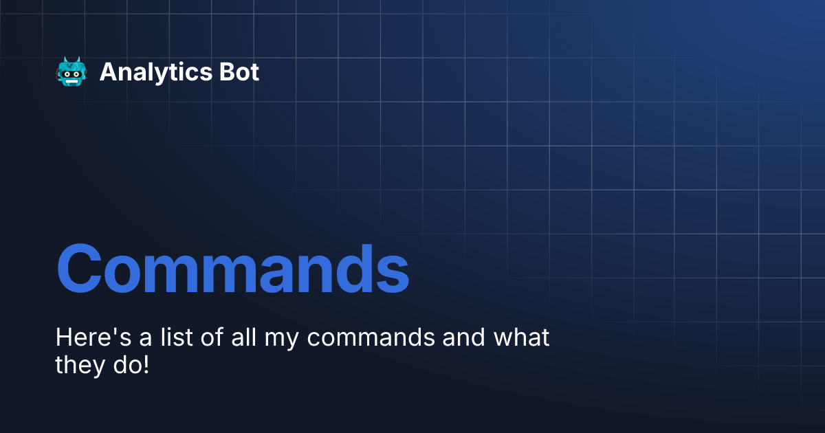 Commands | Analytics Bot